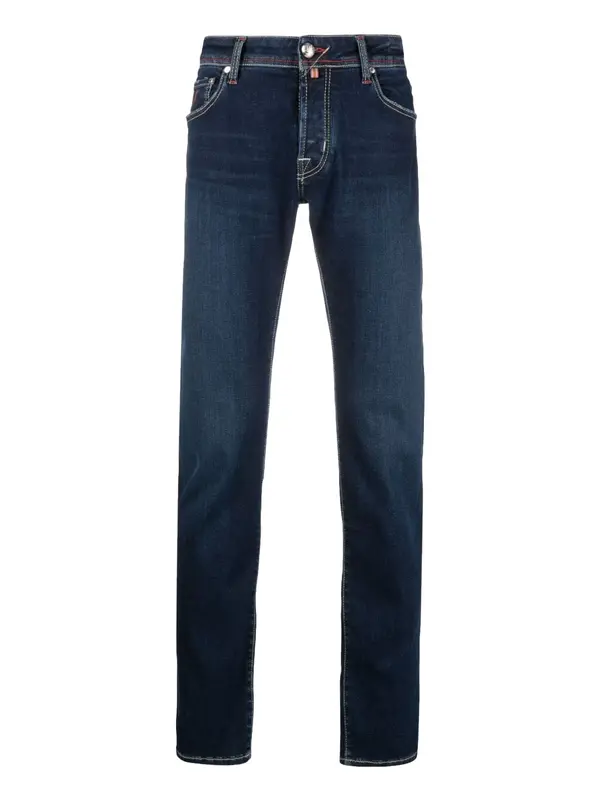 Jacob Cohen Slim-fit Jeans With Logo Embroidery - Blue