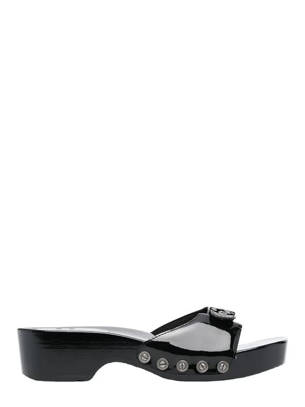 RE/DONE 45mm Patent-finish Sandals - Black