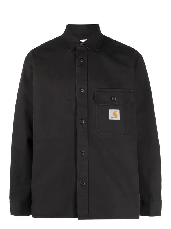 Carhartt Work In Progress Logo-patch Cotton Shirt - Black