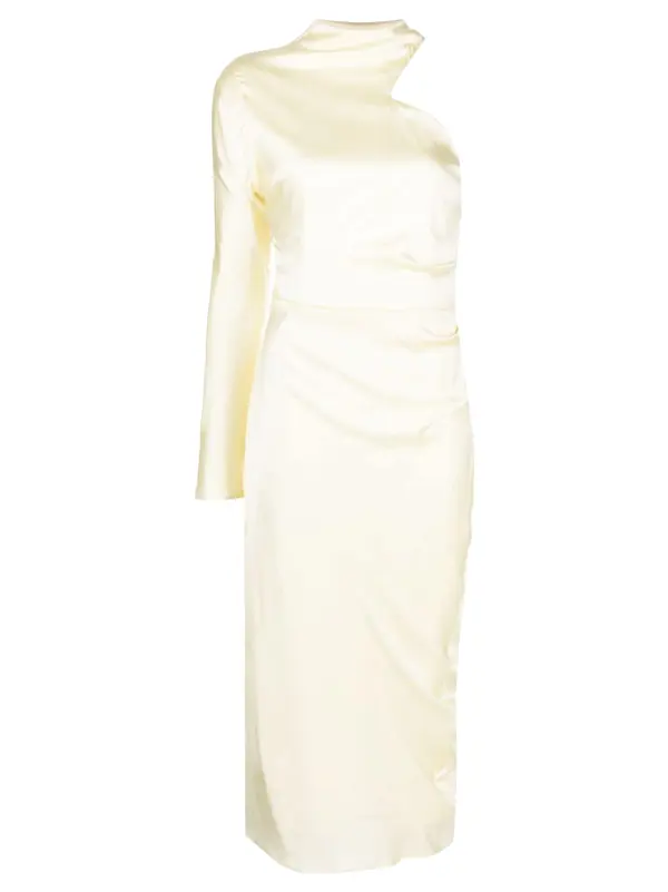 REJINA PYO Ola Satin Midi Dress - Yellow
