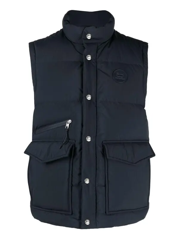 Woolrich Padded High-neck Gilet - Blue