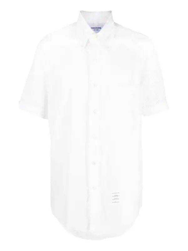 Thom Browne 4-bar Stripe Short-sleeved Shirt - White