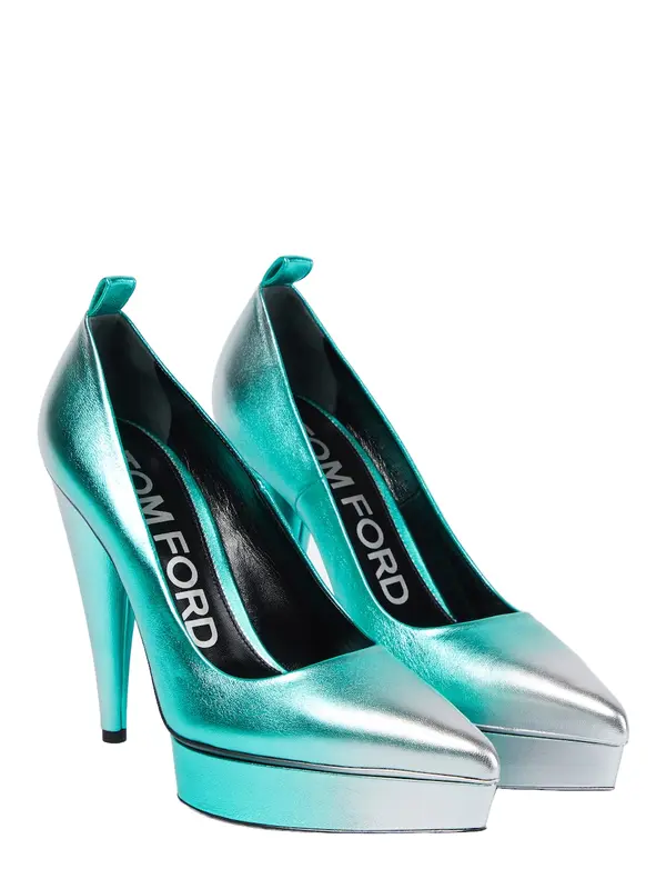 TOM FORD Metallic Leather Platform Pumps - Multicoloured