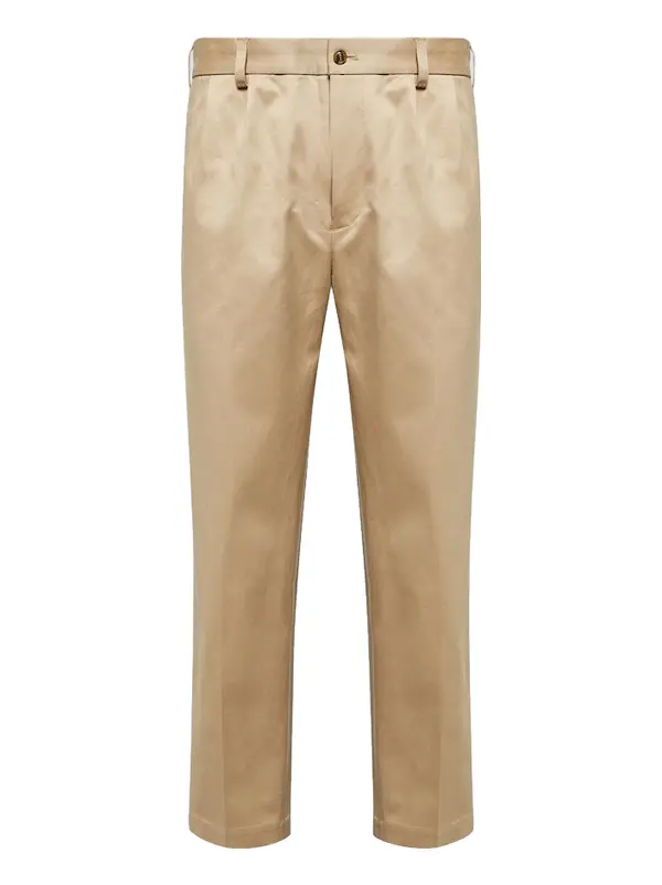 Junya Watanabe Cotton Gabardine Straight Trousers - Beige