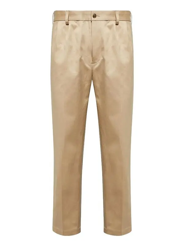 Junya Watanabe Cotton Gabardine Straight Trousers - Beige