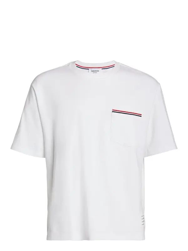 Thom Browne Oversized Tricolour Pocket T-shirt - White