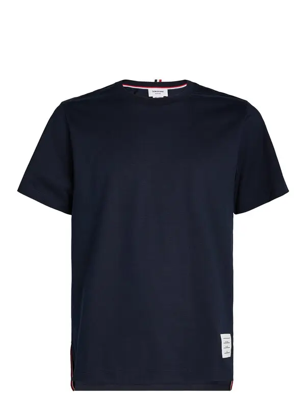 Thom Browne Cotton Name Tag T-shirt - Navy