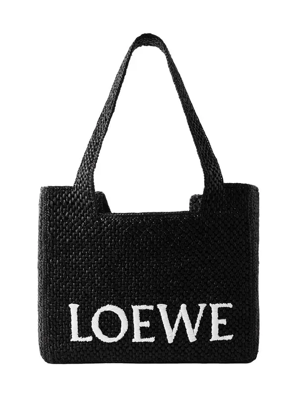 Loewe Raffia Tote - Black