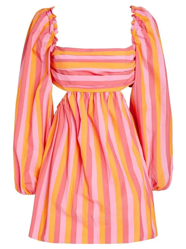 Rebecca Vallance Mimi Cutout Striped Mini Dress - Pink