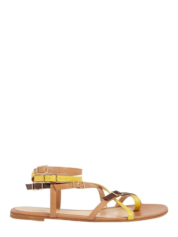 GIANVITO ROSSI Cassandra Buckled Leather Sandals - Bright Yellow