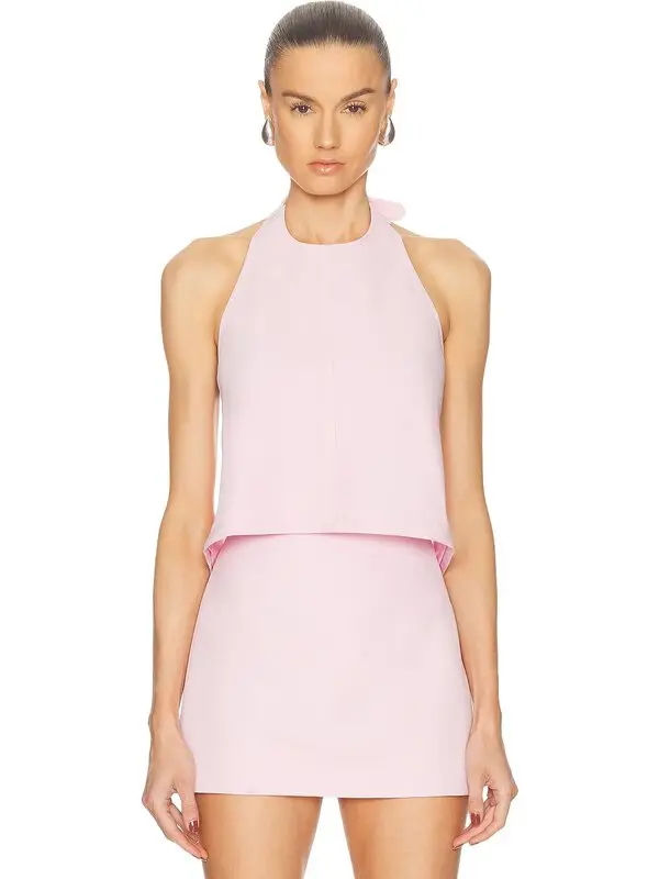 Wardrobe.NYC Backless Halter Top - Blush