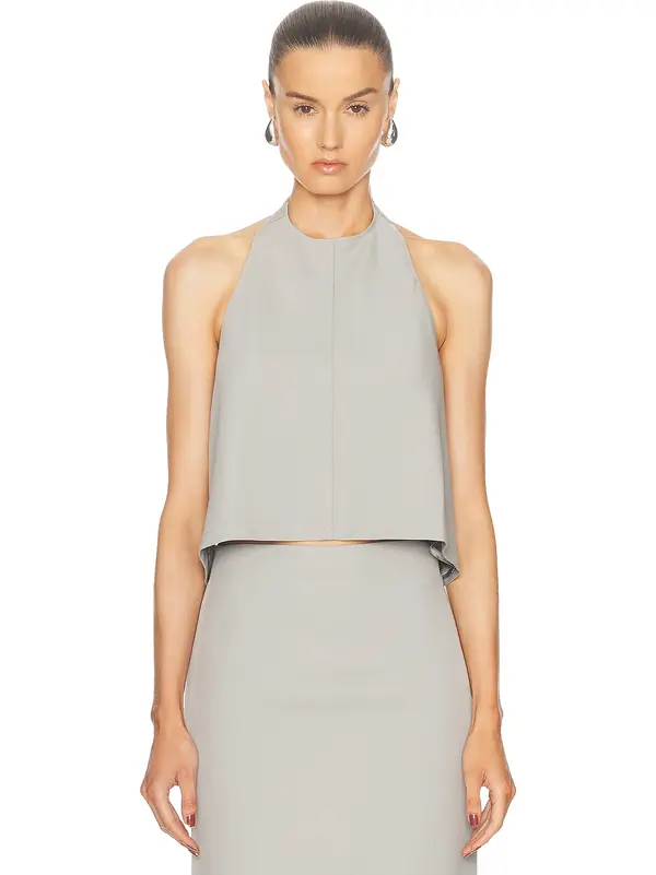 Wardrobe.NYC Backless Halter Top - Cement