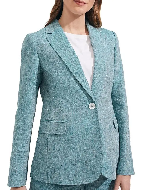 HOBBS LONDON Flax Linen Mirabel Jacket - Lagoon Green