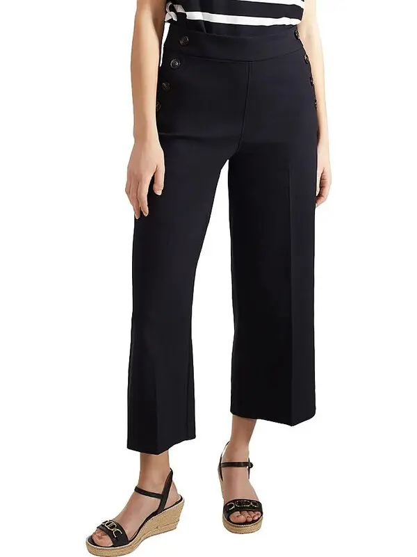 HOBBS LONDON Simone Cropped Wide Leg Pants - Navy