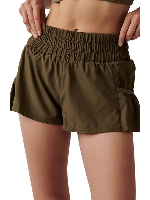 Free People Get Your Flirt On Shorts - Dark Olive