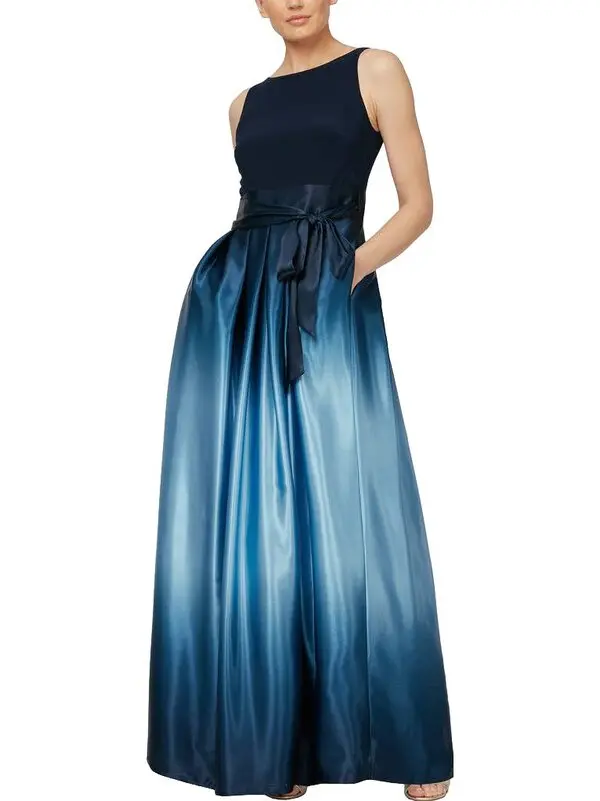 SL FASHIONS Slny Ombre Satin Gown - Nvw