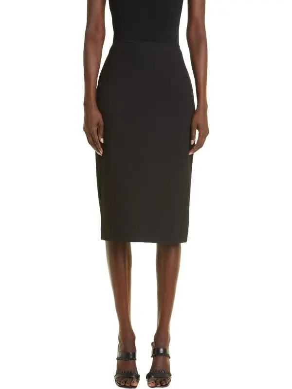 St. John Stretch Crepe Skirt - Black