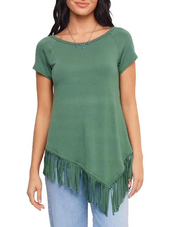 Karen Kane Angled Fringe Top - Jade