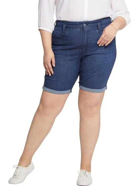 NYDJ Ella Roll Cuff High Waist Denim Shorts - Dazzling