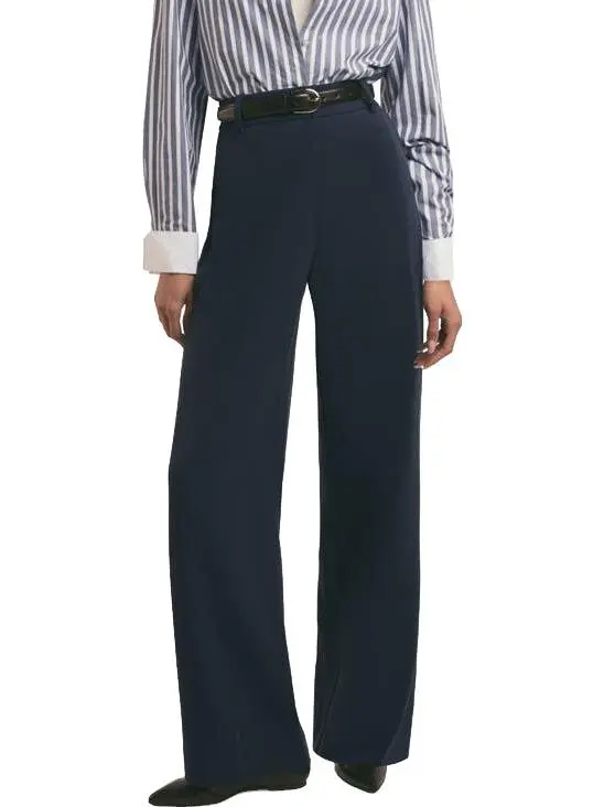 FAVORITE DAUGHTER The Fiona High Waist Wide Leg Pants - Navy