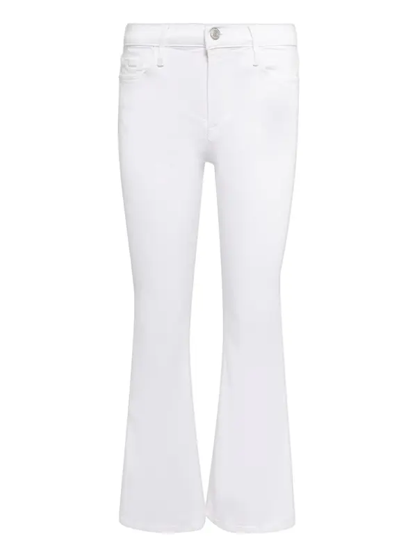 FRAME Le Crop Flare Mini Slits High-rise Jeans - White