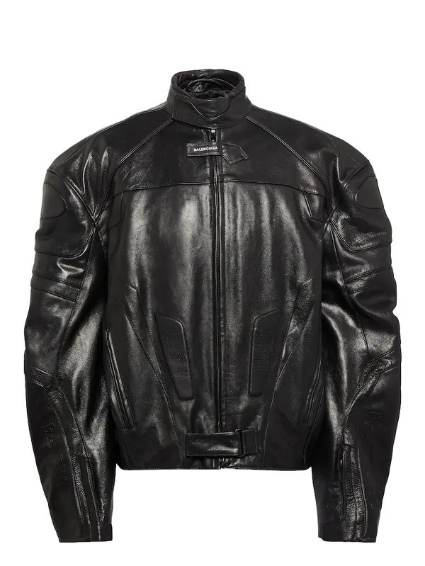 Balenciaga Leather Biker Jacket - Black