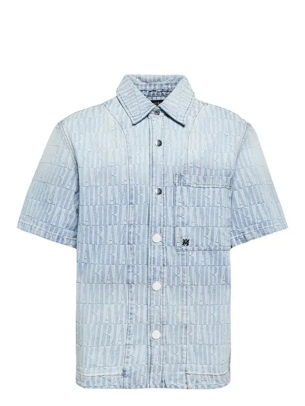 Amiri Logo Jacquard Denim Shirt - Blue