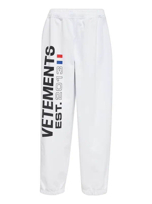Vetements Logo Cotton-blend Sweatpants - White