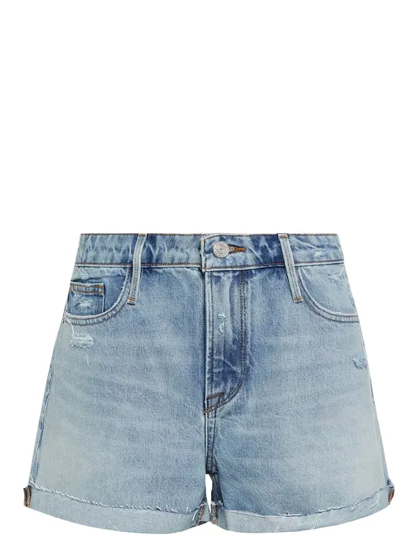 FRAME Le Grand Garcon Denim Shorts - Blue