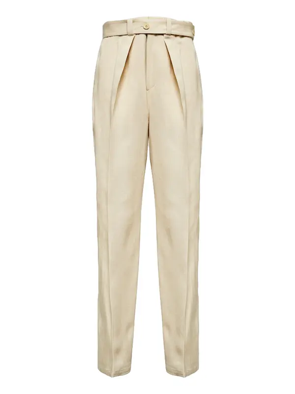 JIL SANDER Pleated Trousers - Beige