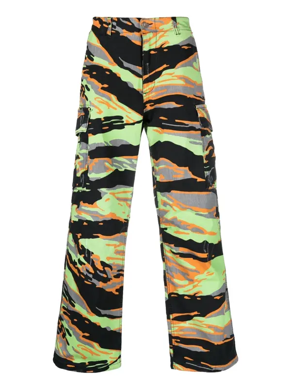ERL Graphic-print Cargo Trousers - Green