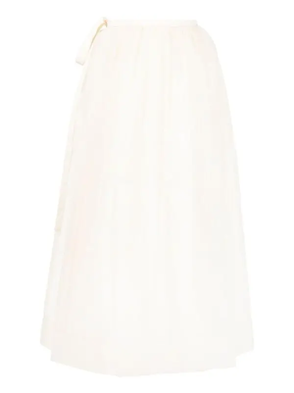 UMA WANG Semi-sheer Midi Skirt - Neutrals
