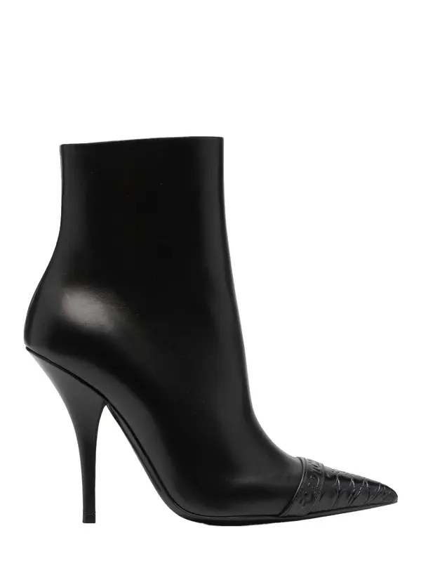 TOM FORD Pointed Toe Leather Ankle Boots - Black