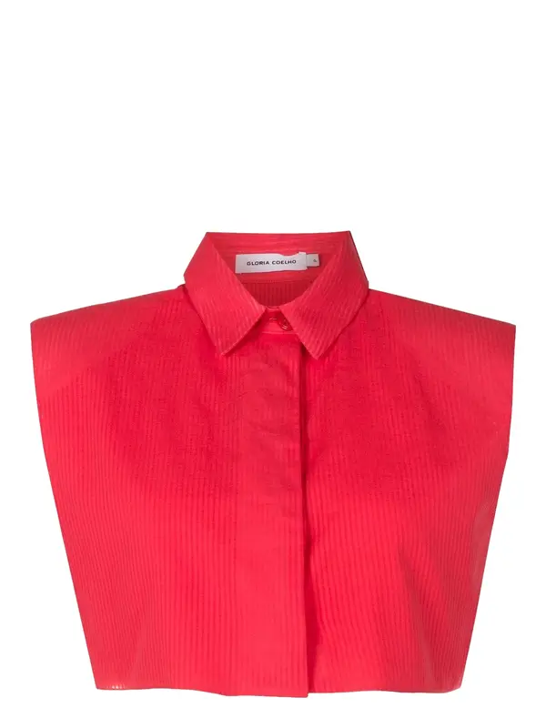 GLORIA COELHO Cropped Sleeveless Shirt - Red