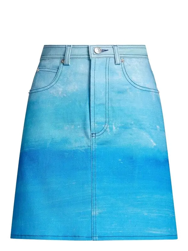 Marni Tie-dye A-line Mini Skirt - Blue
