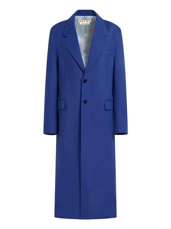 Marni Single-breasted Long Coat - Blue