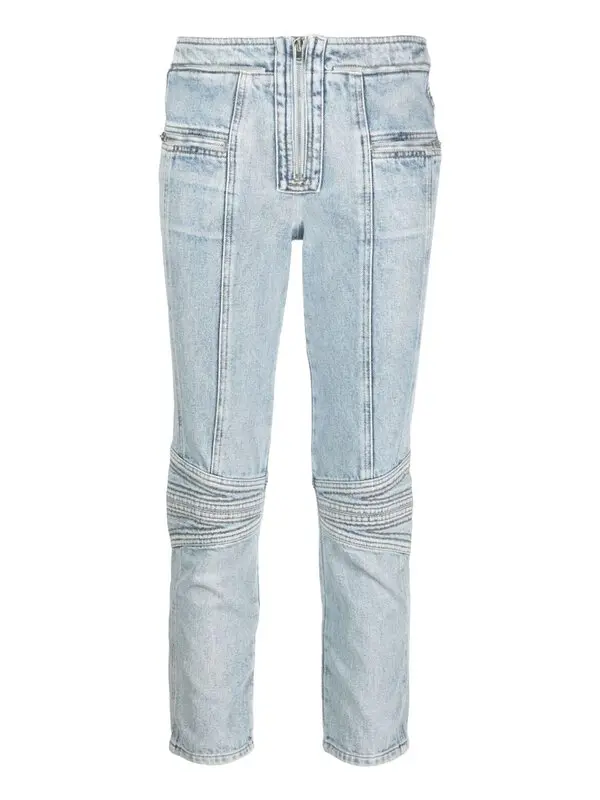 Isabel Marant Zip-embellished Cropped Jeans - Blue