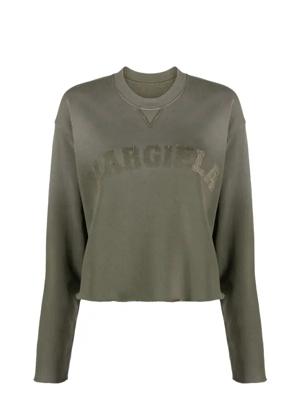 MAISON MARGIELA Logo-patch Cropped Sweatshirt - Green