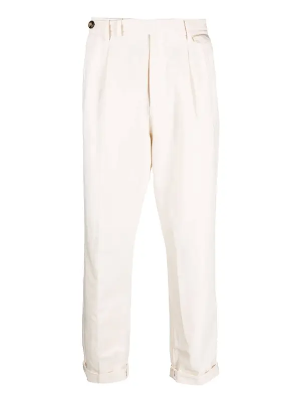 Brunello Cucinelli Pleated Tapered Trousers - Neutrals