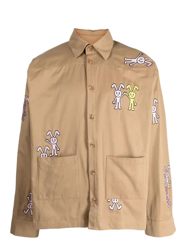 Natasha Zinko Embroidered Cargo Shirt - Brown