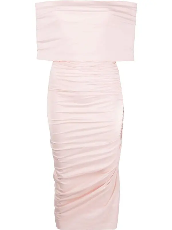 Philosophy Di Lorenzo Serafini Off-shoulder Ruched Midi Dress - Pink