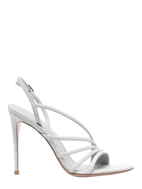 LE SILLA 115mm Metallic Leather Sandals - Silver