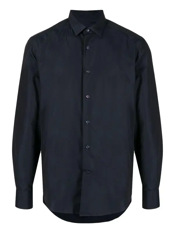 LANVIN Spread-collar Cotton Shirt - Blue