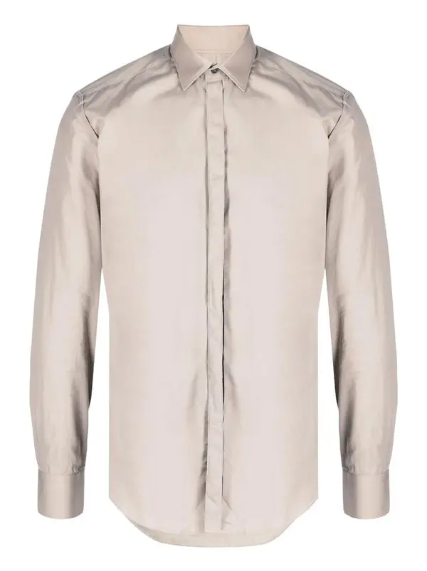 LANVIN Spread-collar Cotton Shirt - Neutrals