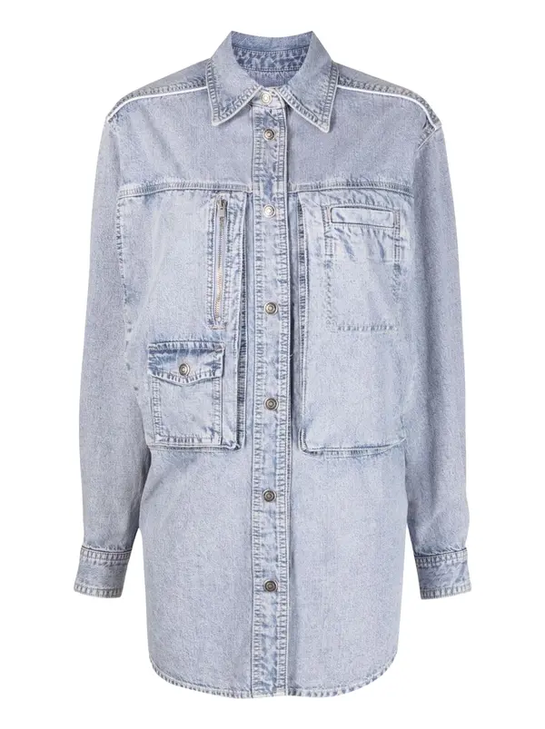 Isabel Marant Pearl Chambray Shirt Jacket - Blue