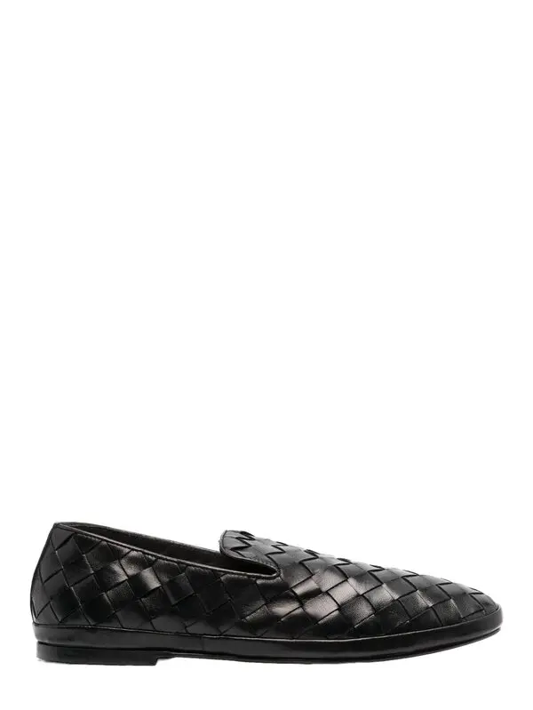 HENDERSON BARACCO Guinea Square-toe Leather Loafers - Black