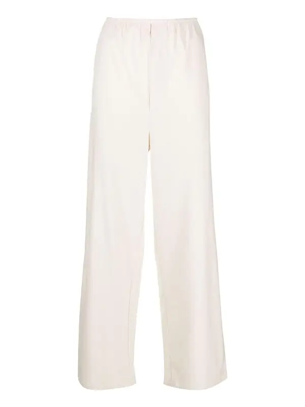 BASERANGE Elasticated-waist Silk Palazzo Pants - White