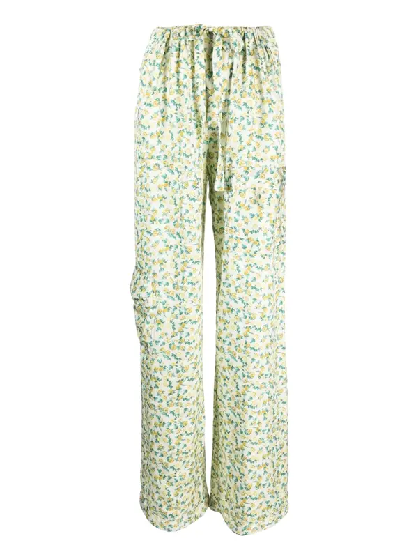 CORMIO Floral-print Trousers - Yellow