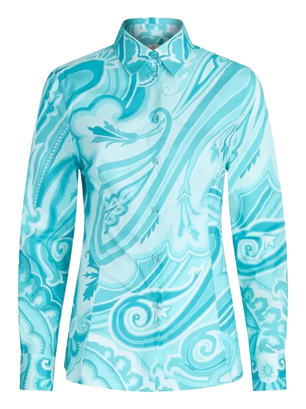 Etro Paisley-print Long-sleeve Shirt - Blue