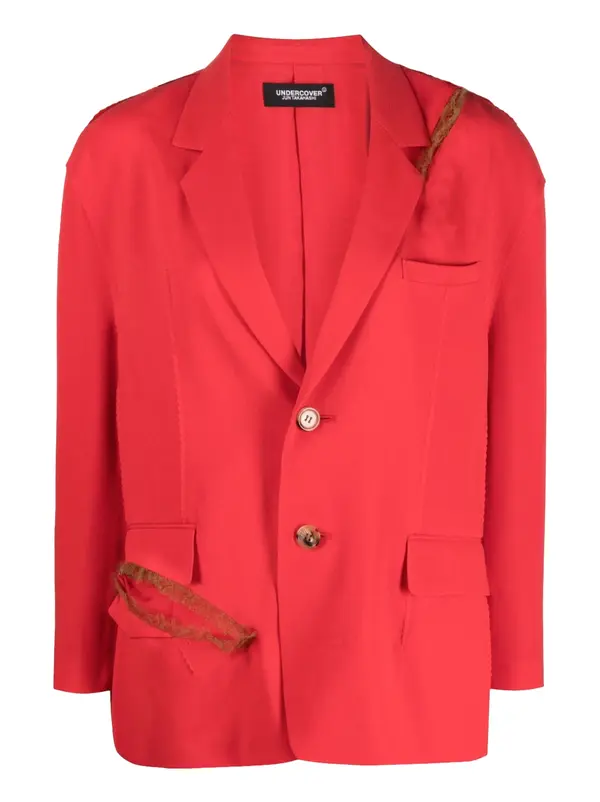UNDERCOVERISM Boxy Tulle-trim Blazer - Red